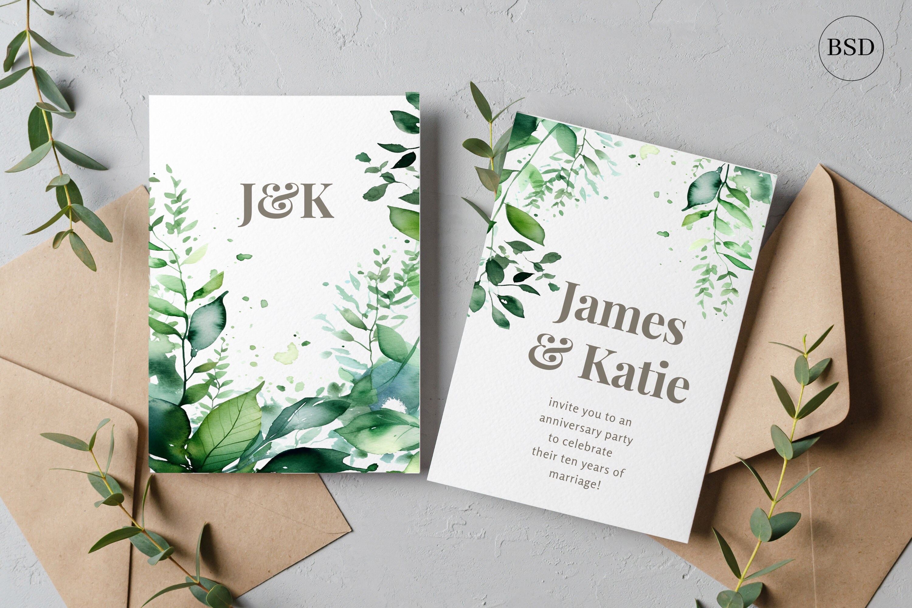 20 Foliage Watercolor Frames and Borders Botanical Greenery - Etsy