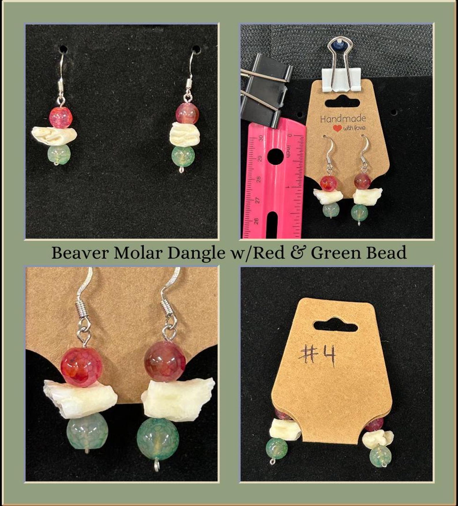 Real Animal Tooth Earrings Beaver Silver Dangle Bead Molar Choose 1 - Etsy