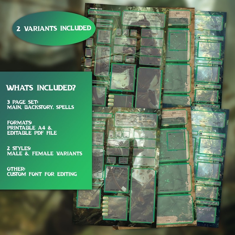 Dnd 5E Ranger Character Sheet Digital Download, Dungeons and Dragons ...