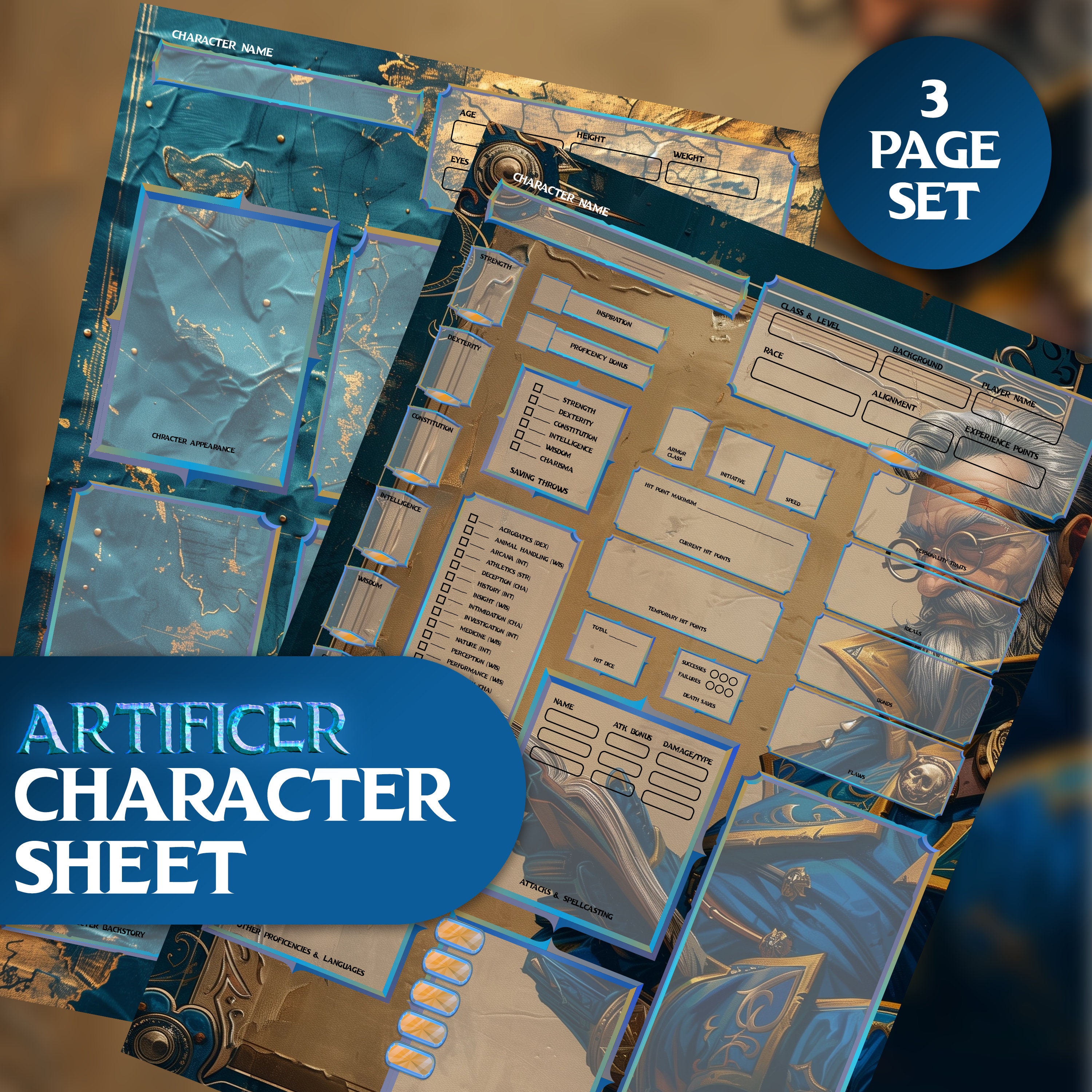 Dnd 5E Agile Set of X4 Character Sheet, Digital Download, Dungeons and ...