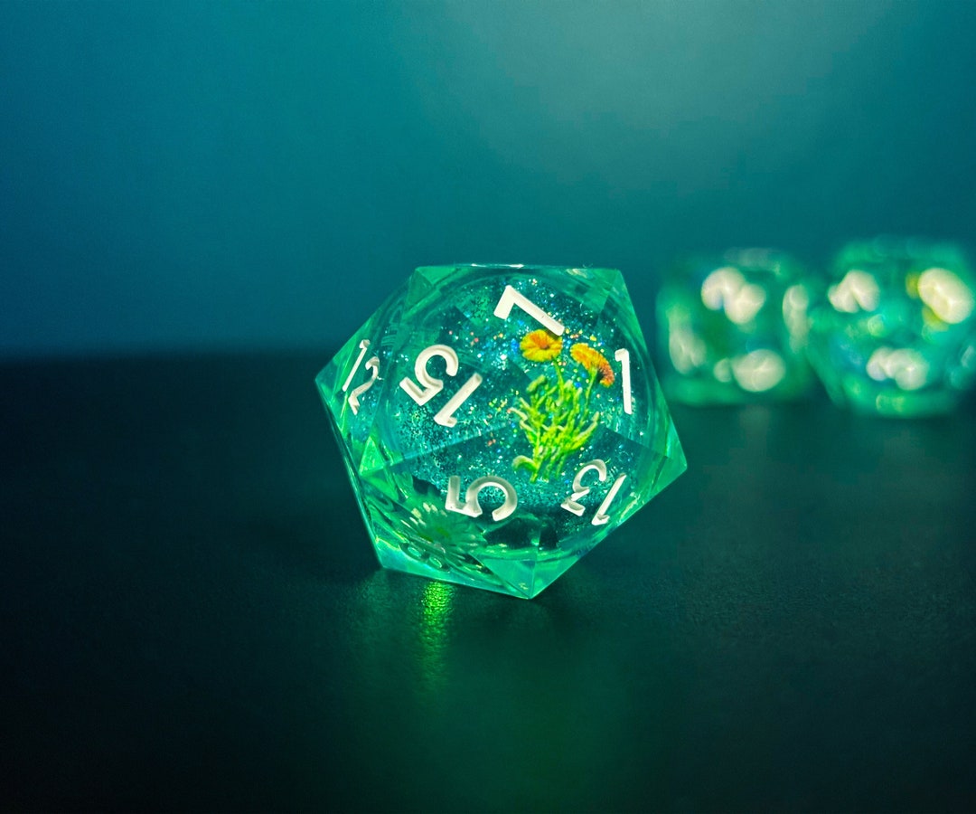 Quicksand Turquoise Liquid Dice Set | Sharp Edge Handmade Resin Dnd ...
