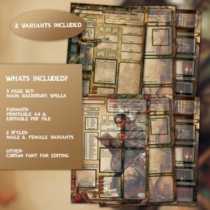 Dnd 5E Bard Character Sheet Digital Download, Dungeons and Dragons RPG ...