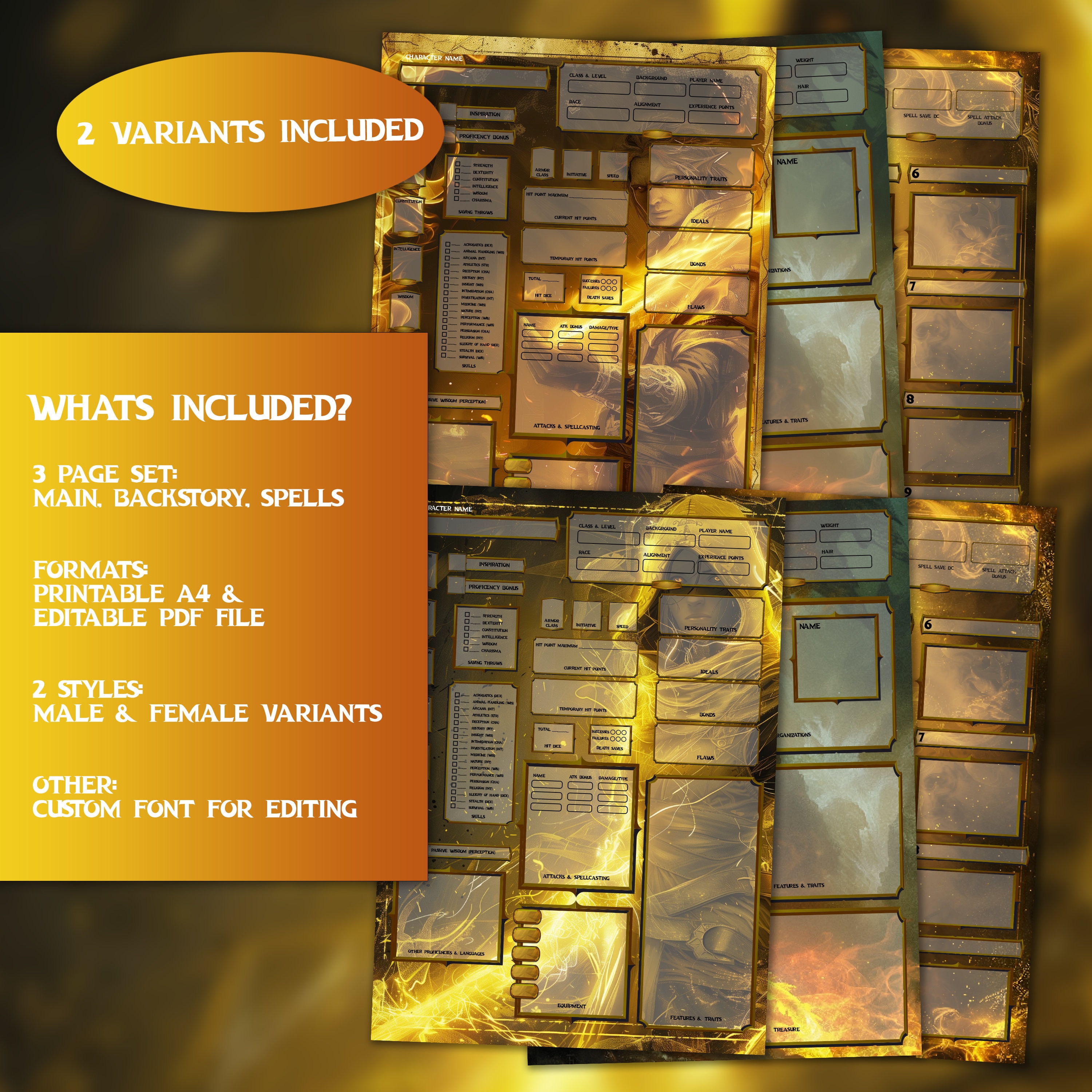 Dnd 5E Sorcerer Character Sheet Digital Download, Dungeons and Dragons ...