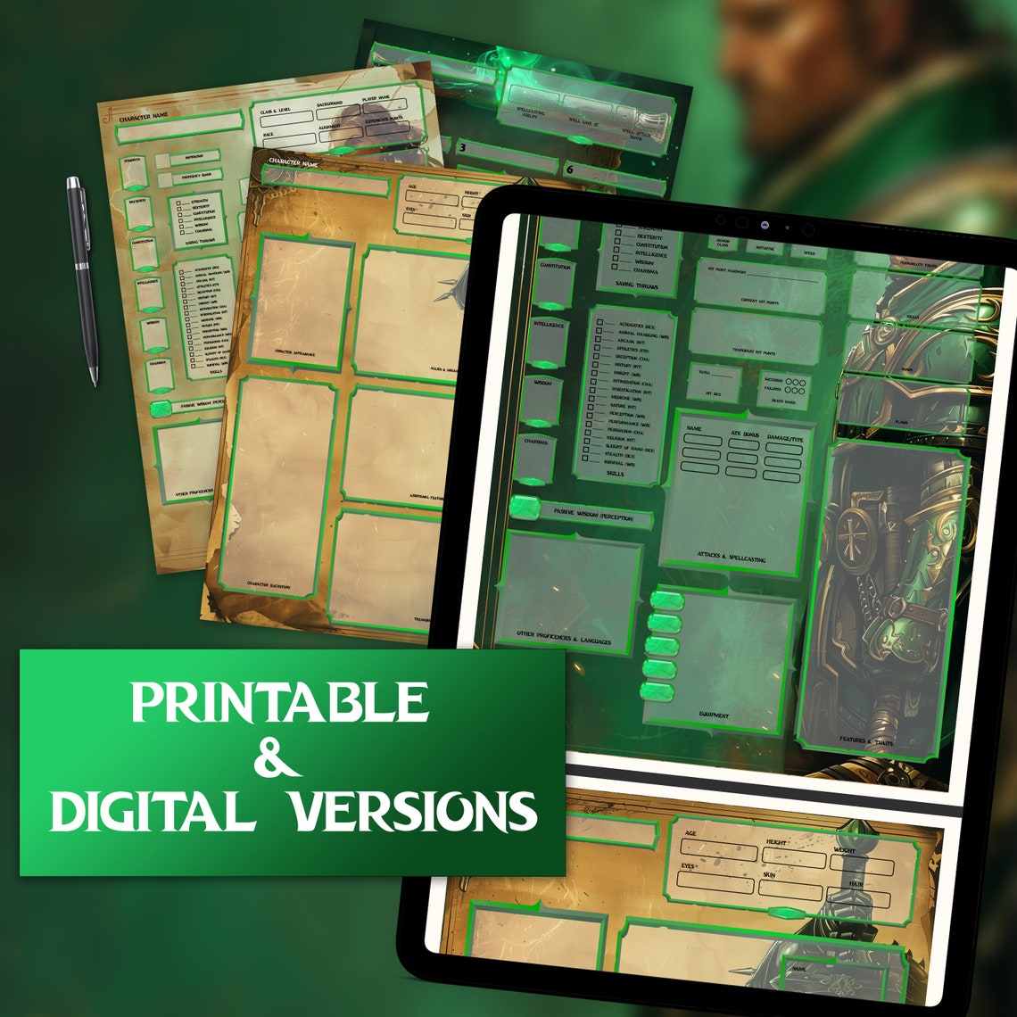 Dnd 5E Cleric Character Sheet Digital Download, Dungeons and Dragons ...