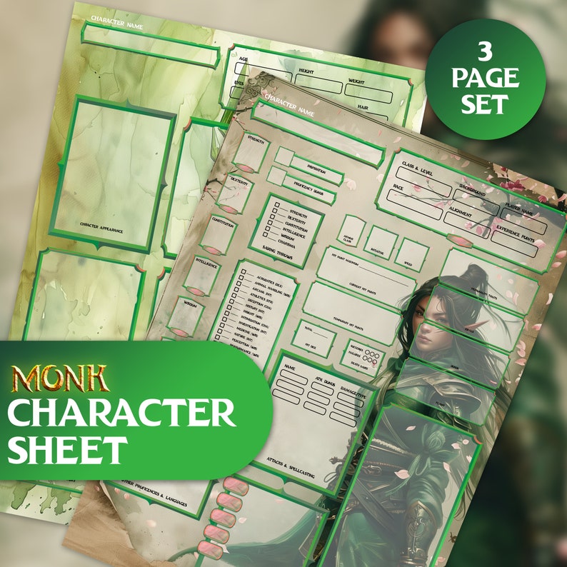 Dnd 5E Agile Set of X4 Character Sheet, Digital Download, Dungeons and ...