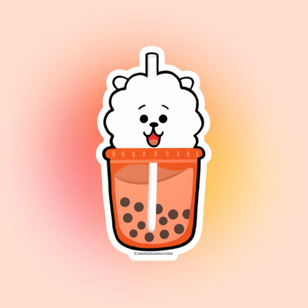 BTS BT21 RJ Jin Boba Tea Sticker Decal Cute Bts Merch - Etsy