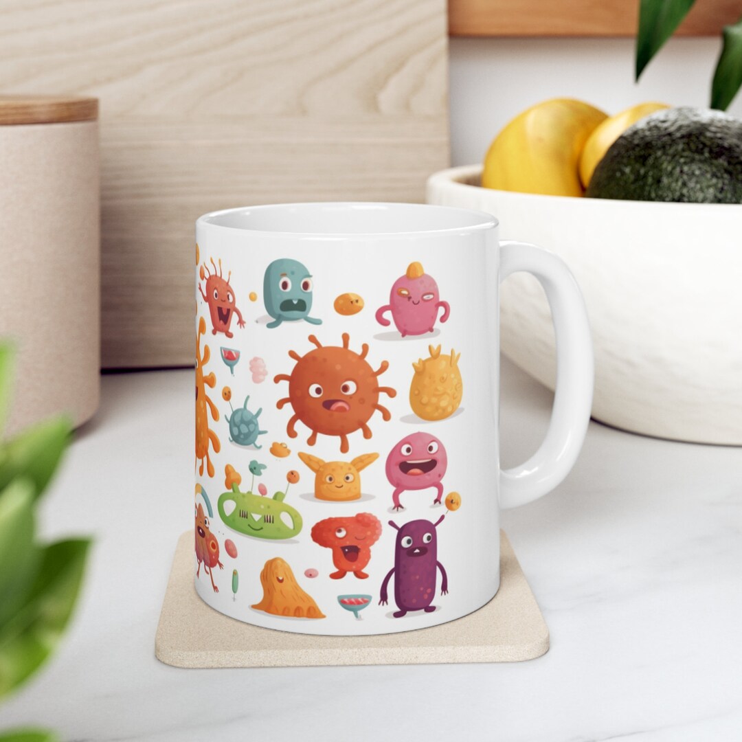 Cute Microbiology Mug, Virus, Bacteria, Scientist, Graduation Gift ...