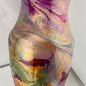 Hand Painted Geode Style Medium Large Vase Study in Earth Tones Made ...