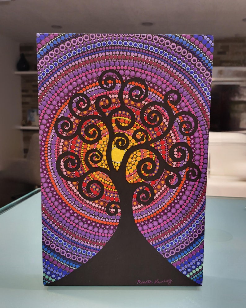 Tree of Life Dot Art, Home Décor, Wall Décor, Hand Painted, Gifts ...