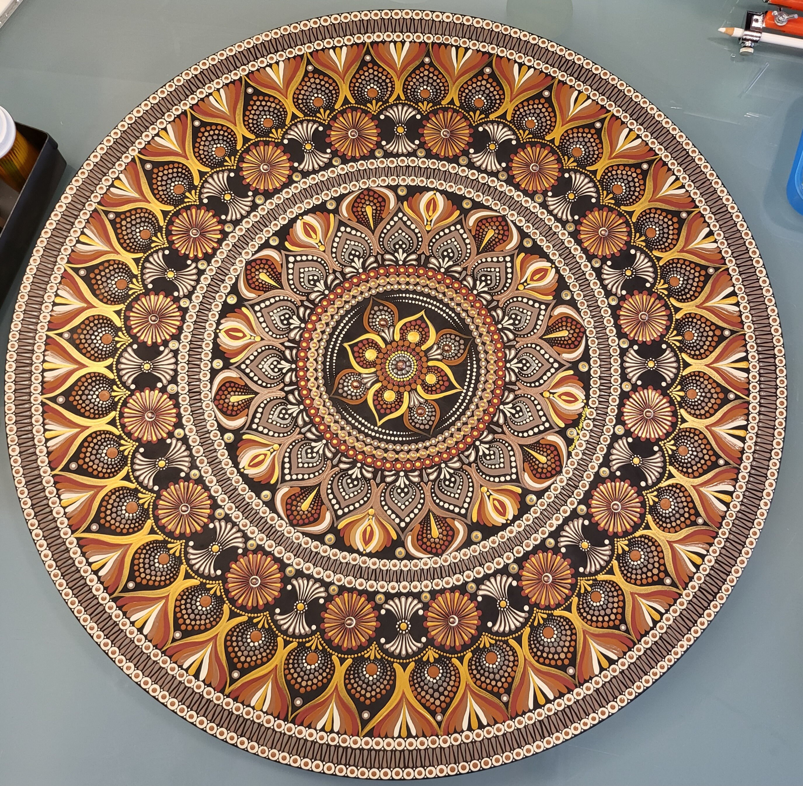 Round Custom Made Mandalas and Dot Art, Wall Décor, Home Décor, Yoga ...