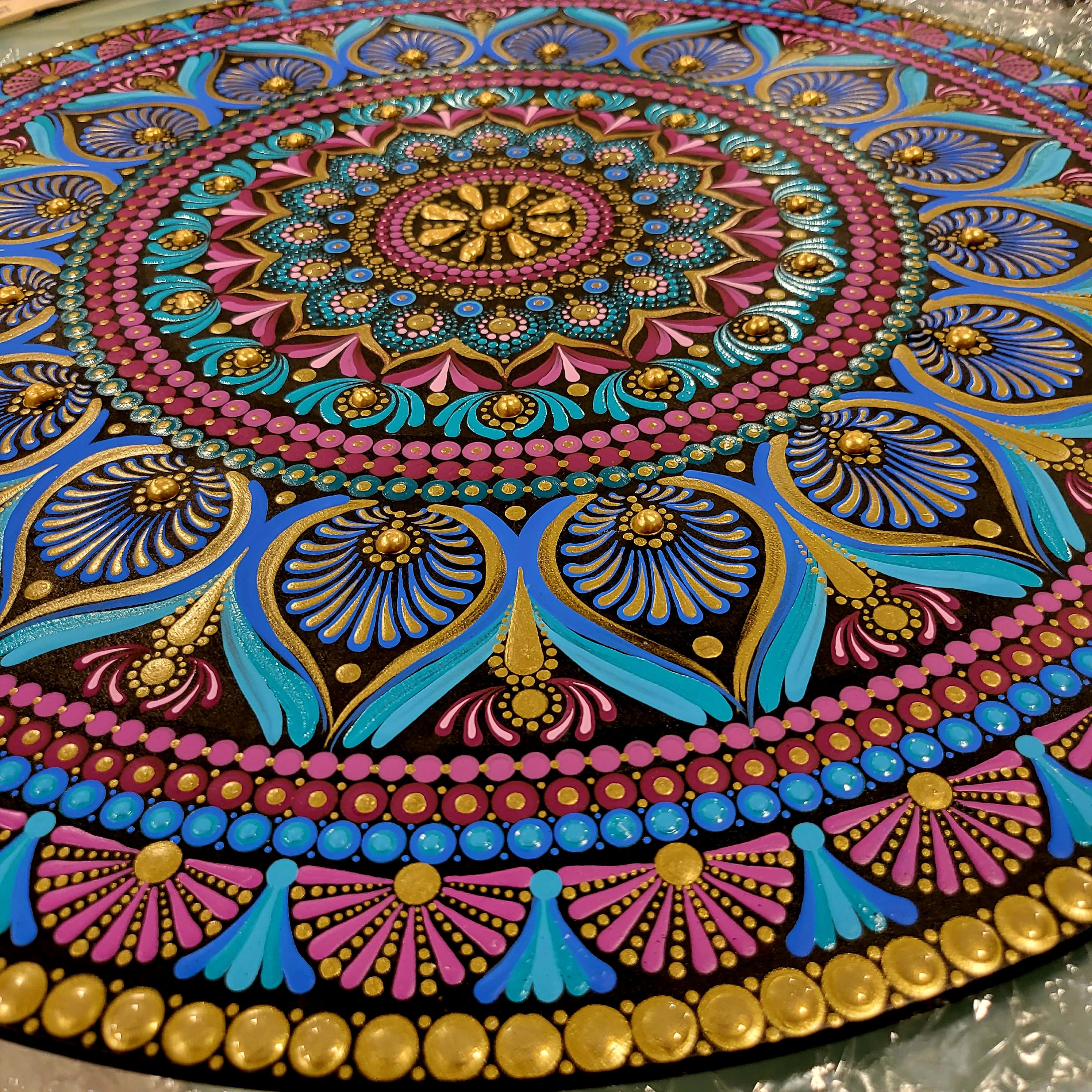 Round Custom Made Mandalas and Dot Art, Wall Décor, Home Décor, Yoga ...