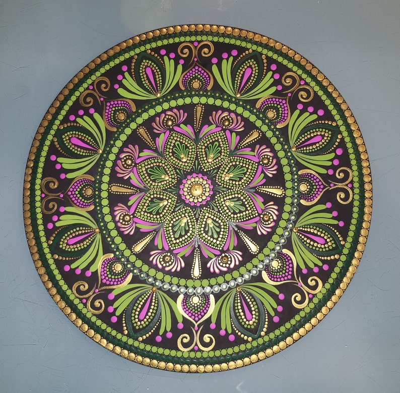 Round Custom Made Mandalas and Dot Art, Wall Décor, Home Décor, Yoga ...