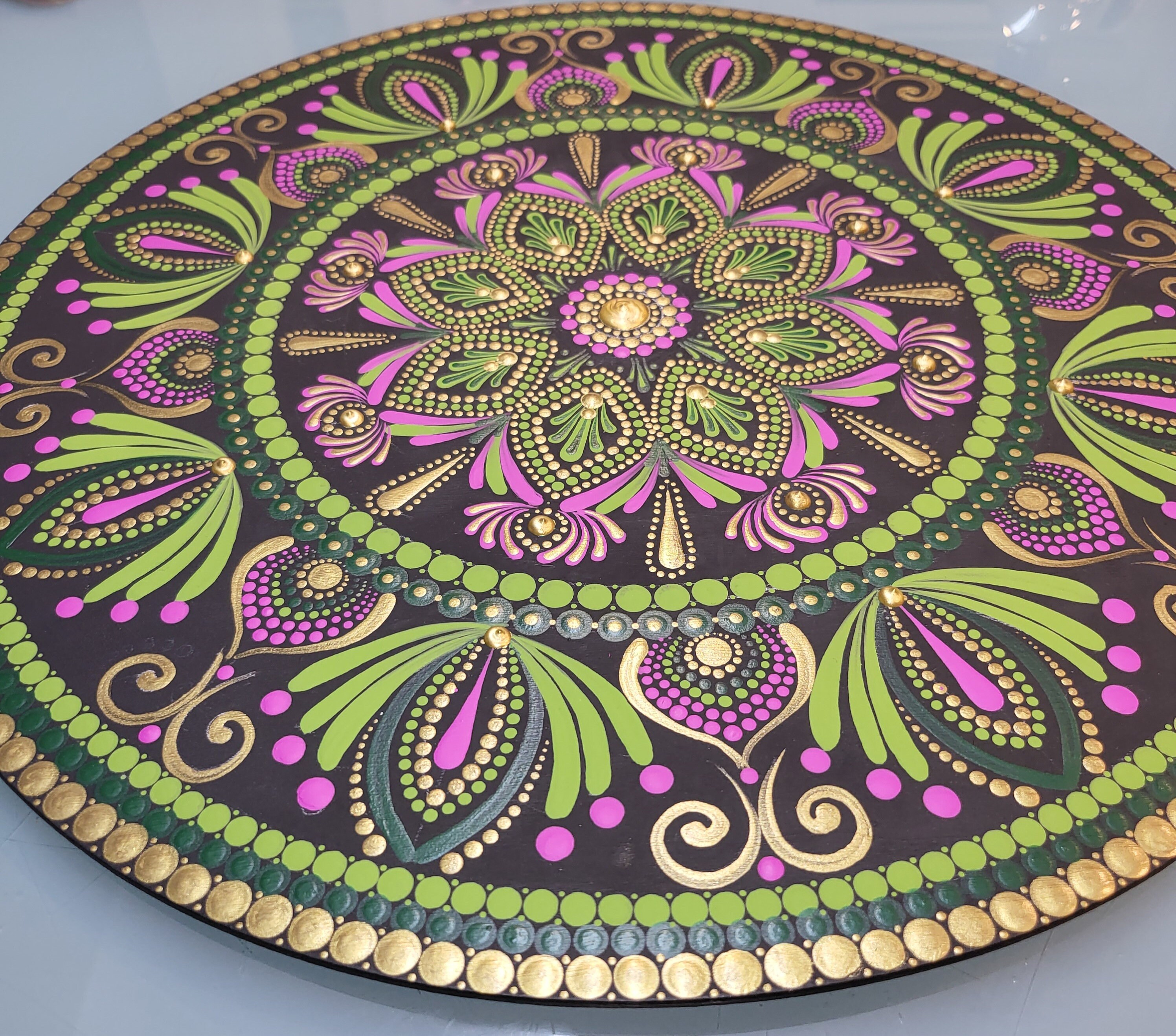 Round Custom Made Mandalas and Dot Art, Wall Décor, Home Décor, Yoga ...