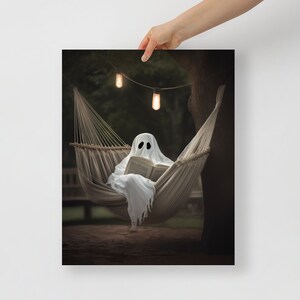 Ghost Reading Poster, Ghost Print, Ghost Wall Art, Ghost Home Décor ...