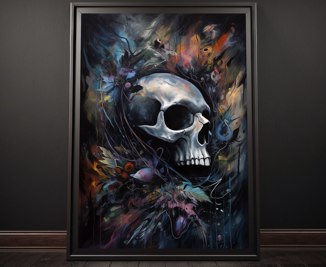 Abstract Skull Poster Print, Skull Wall Art, Skull Home Décor, Skull ...