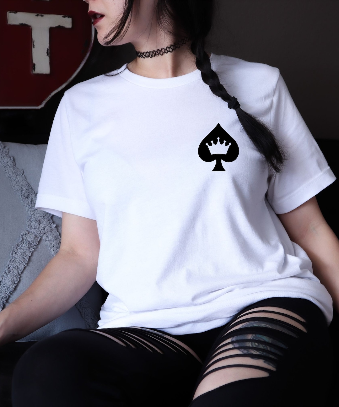 QOS Symbol T-shirt, Queen of Spades Graphic Apparel, Swinger Wife Art ...