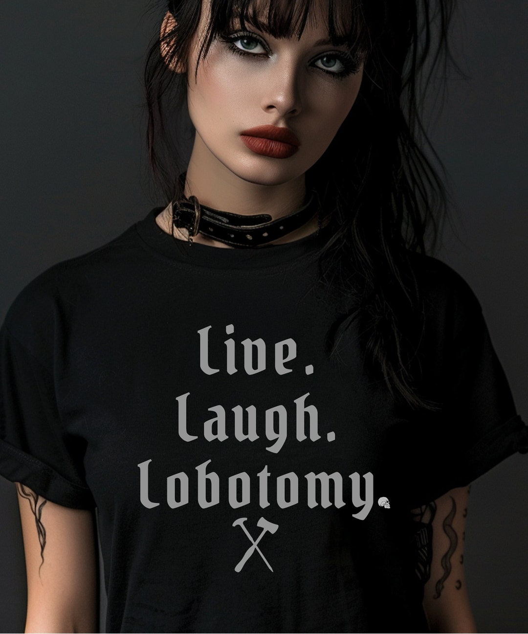 Live Laugh Lobotomy Tshirt, Dark Humor Graphic Apparel, Post Mortem Art ...
