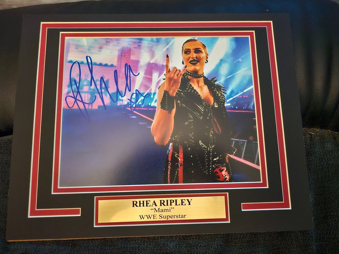WWE NXT Rhea Ripley Autographed Photo With Double Mat and Name Plate ...