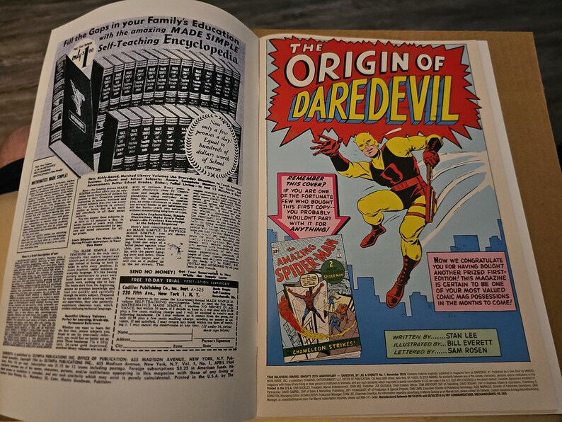 DAREDEVIL #1 Facsimile Reprint Comic Book - Etsy
