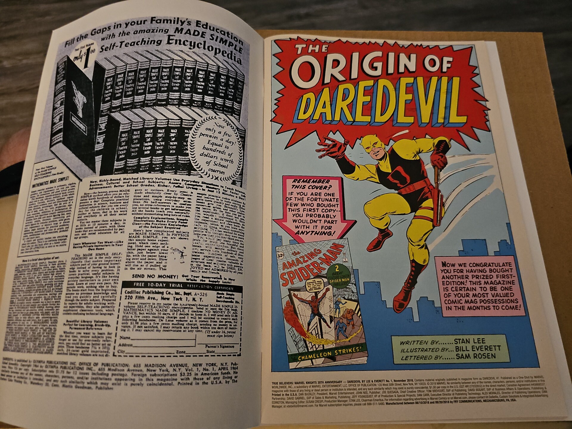 DAREDEVIL #1 Facsimile Reprint Comic Book - Etsy