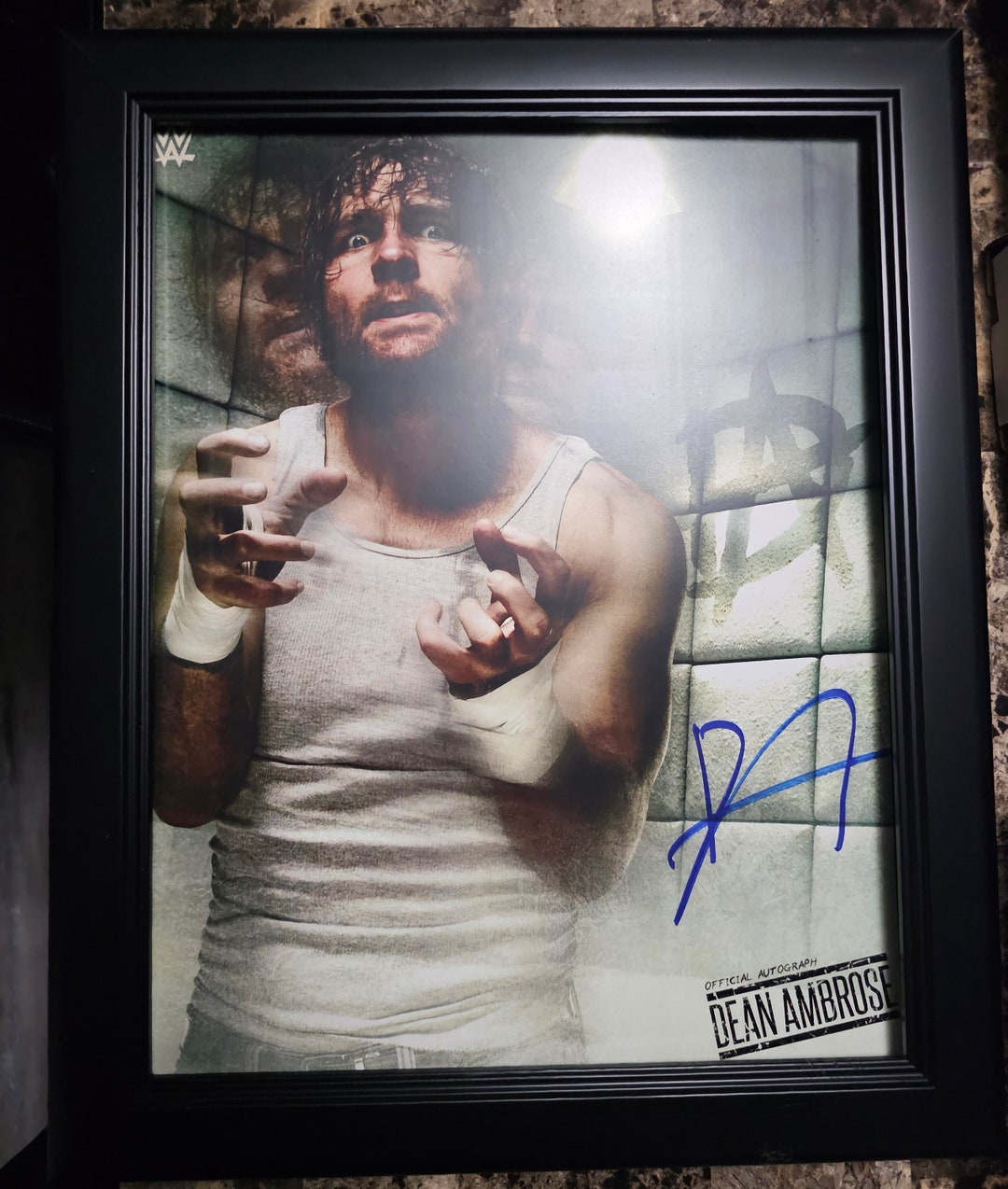 WWE Aew Jon Moxley Dean Ambrose Autographed Photo 11x14 Framed - Etsy