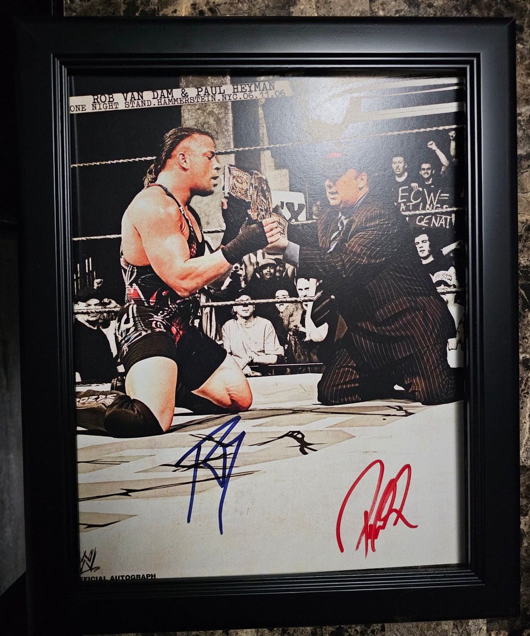 WWE ECW Rob Van Dam Paul Heyman Autographed Photo 11x14 Framed - Etsy