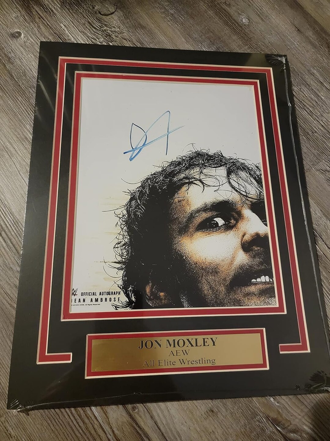 WWE AEW Dean Ambrose Jon Moxley Autographed Photo With Double Mat and ...