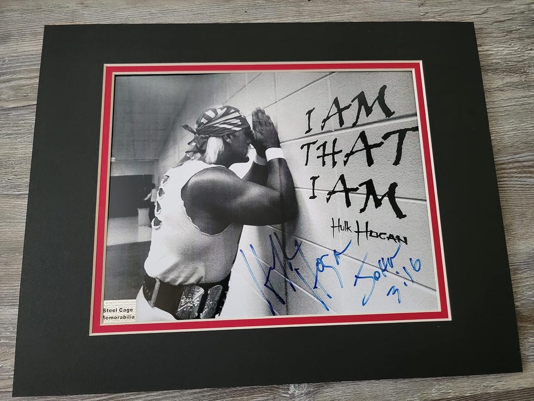 WWE Wwf Wcw Hulk Hogan Autographed Photo With Double Mat - Etsy