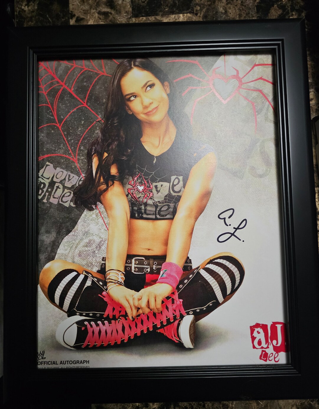 WWE AJ LEE Autographed Photo 11x14 Framed - Etsy