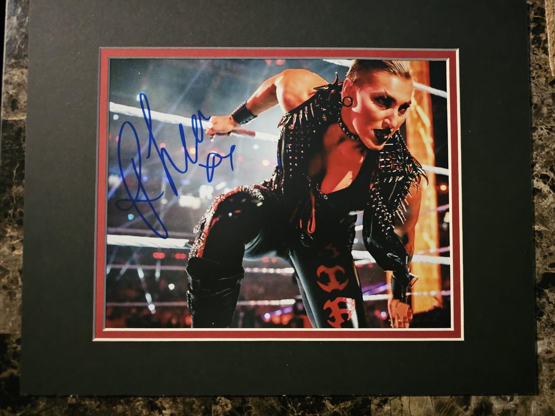 WWE NXT Rhea Ripley Autographed Photo With Double Mat and Name Plate - Etsy