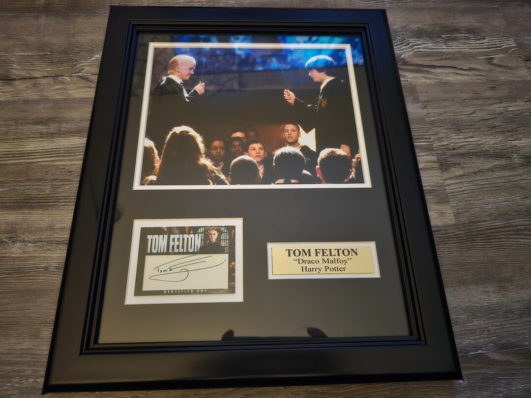 HARRY POTTER Draco Malfoy Tom Felton Autograph Framed Photo - Etsy