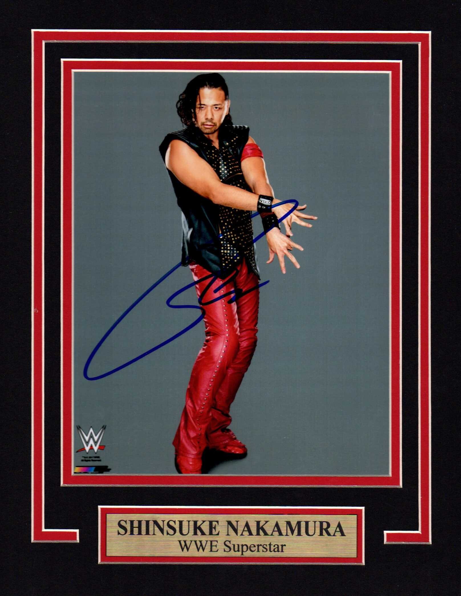WWE SHINSUKE NAKAMURA Autographed Photo With Double Mat and Name Plate - Etsy