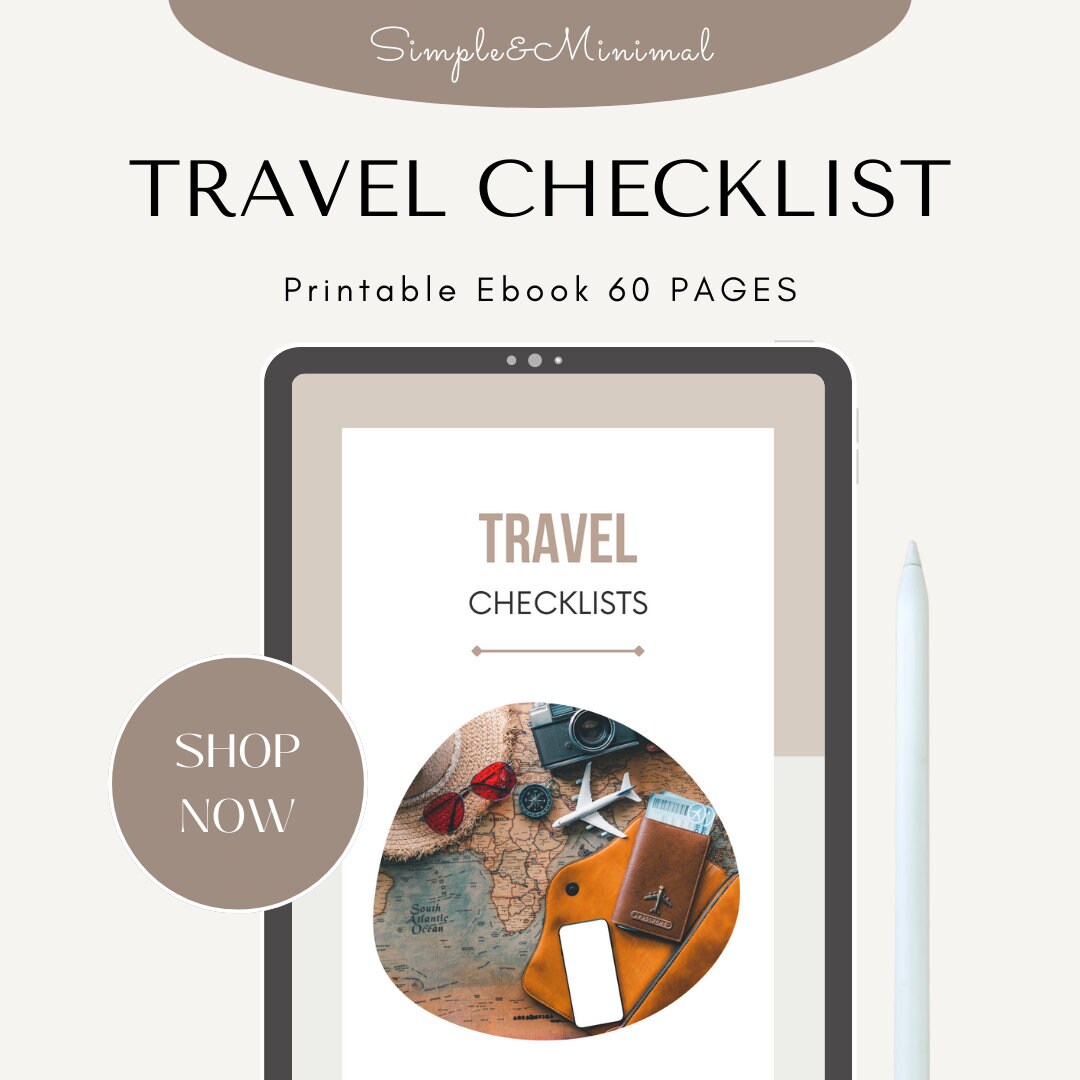 Printable Travel Checklist, Trip Organizer, Journey Journal, Vacation ...