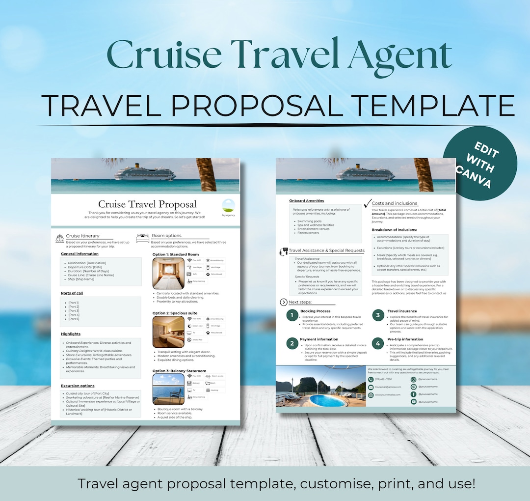 Cruise Travel Agent Proposal Template Travel Advisor Marketing Forms ...