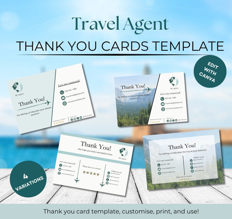 Thank You Cards Travel Agent. Travel Agent Templates. Travel Agent ...