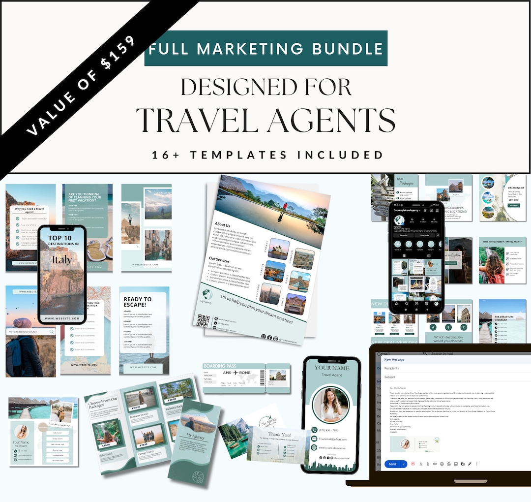 Travel Agent Marketing Bundle Social Media Templates Email Templates ...
