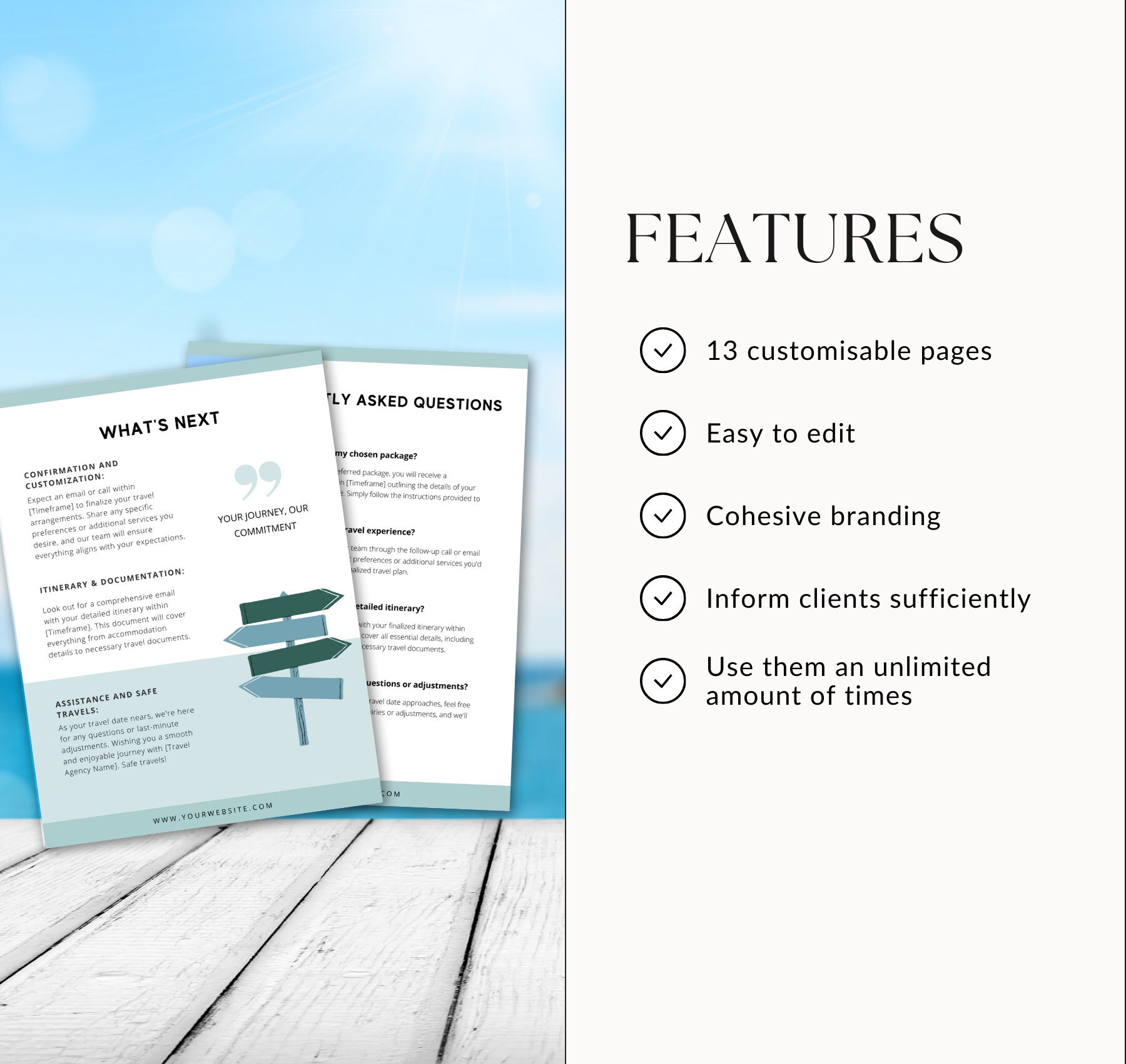 Travel Agent Client Welcome Book Onboarding Book Travel Advisor Small ...