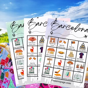 Barcelona City Travel Scavenger Hunt Cards, 3 Variations. Travel Games ...