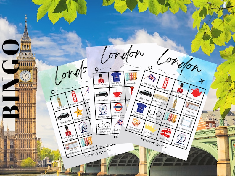 London City Travel Scavenger Hunt Cards, 3 Variations. London Travel ...