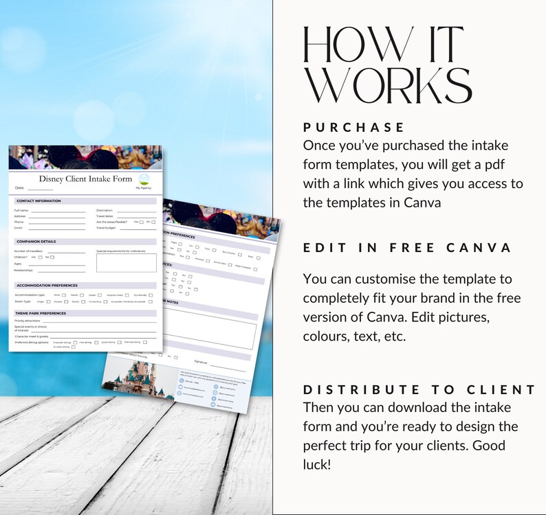 WDW Client Intake Form Travel Agent Travel Agent Templates Forms for ...