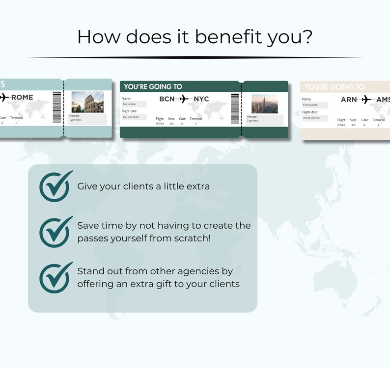 Travel Agent Boarding Pass Template, Present for Clients, Small ...