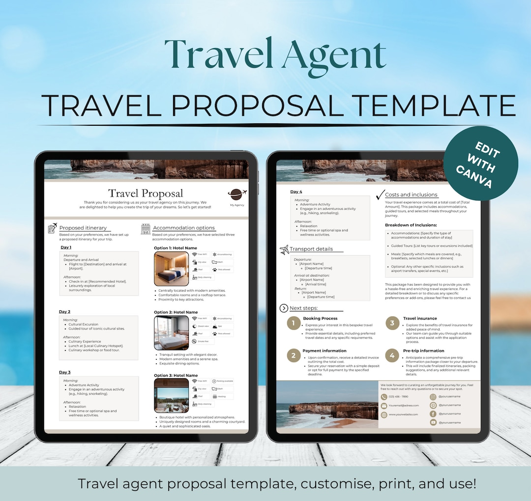 Travel Agent Proposal Template Travel Advisor Marketing Forms New ...
