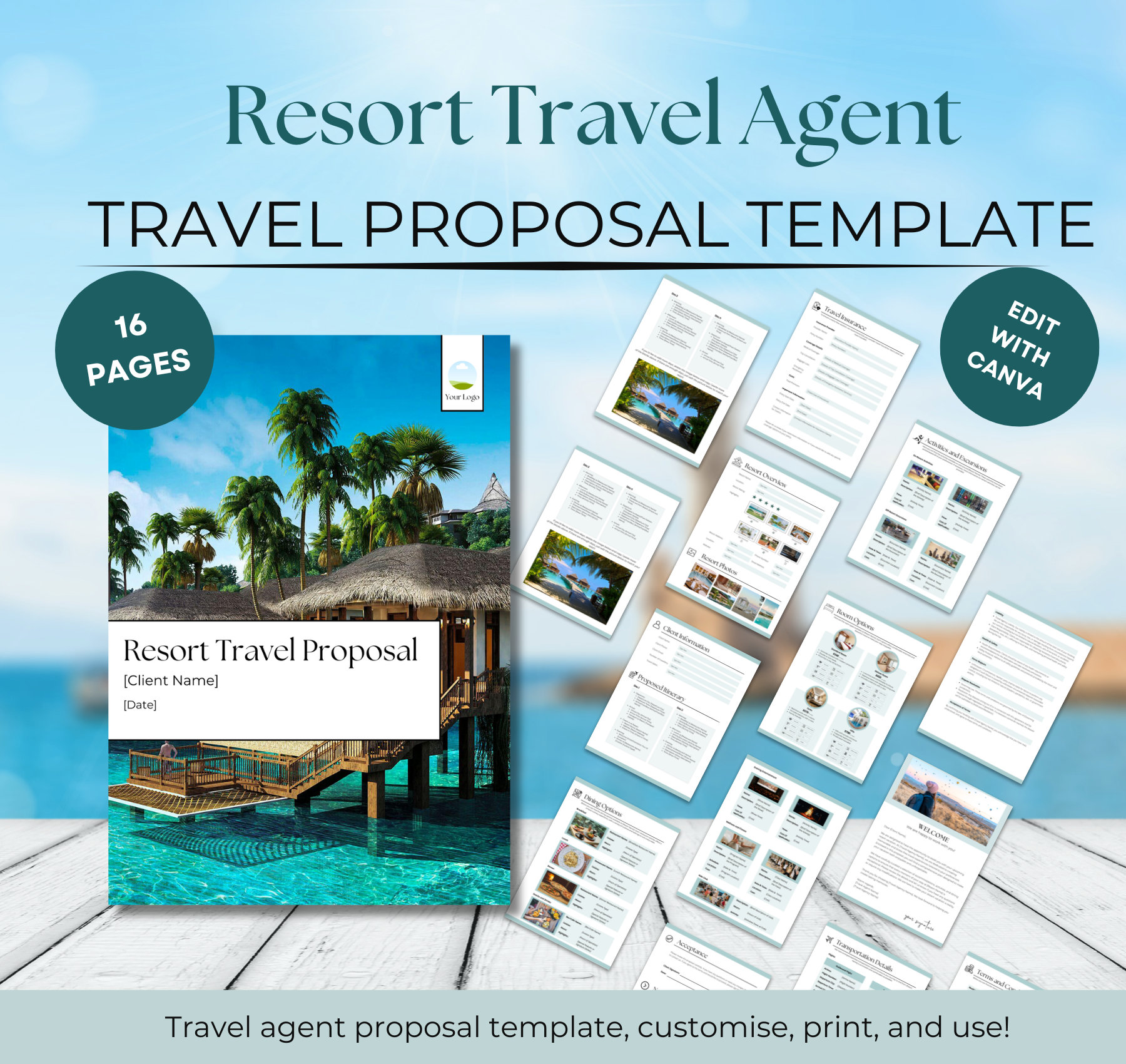 Travel Agent Resort Proposal Template, Travel Advisor Marketing Forms ...