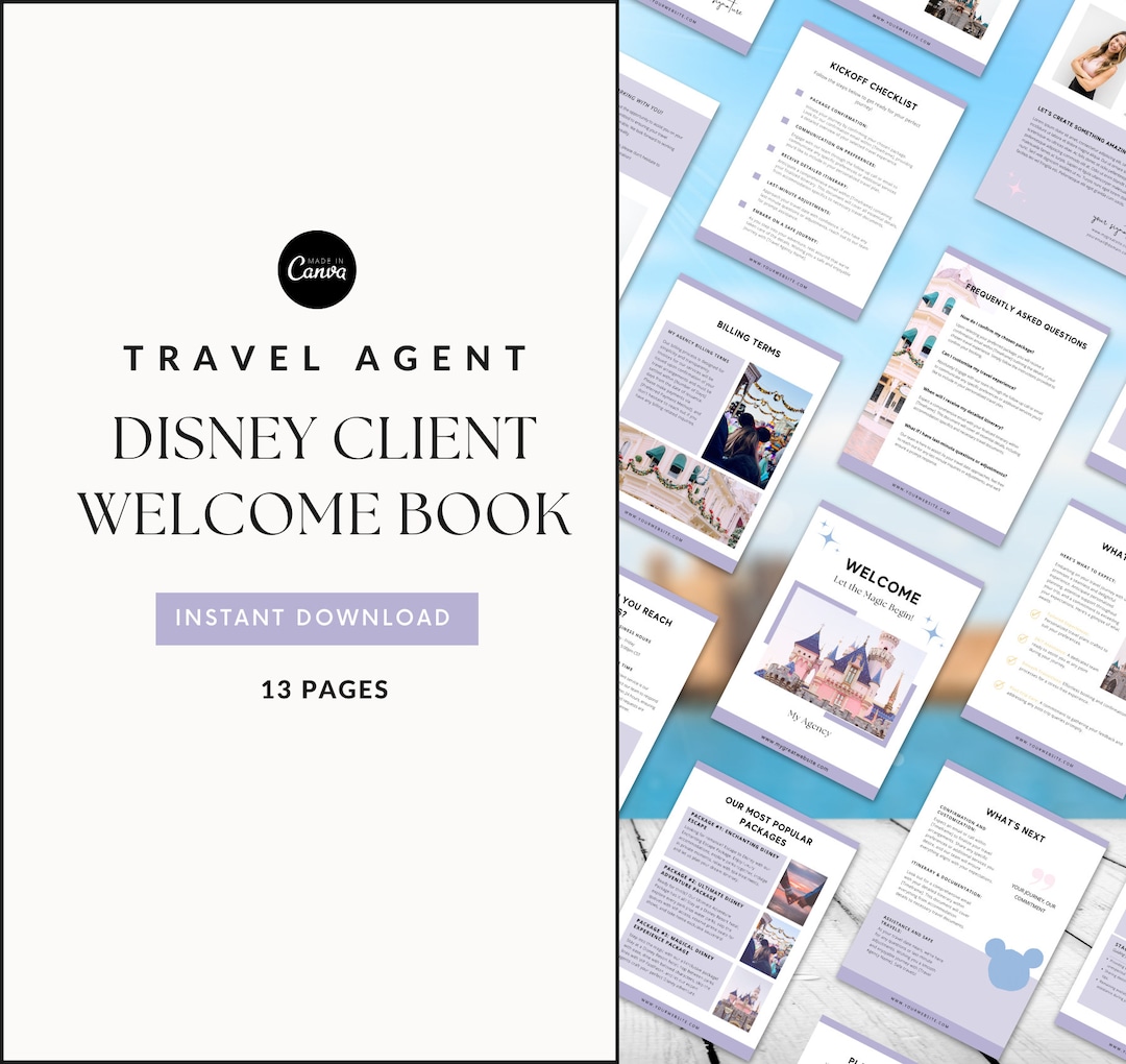 WDW Travel Agent Client Welcome Book Onboarding Book Travel Advisor ...