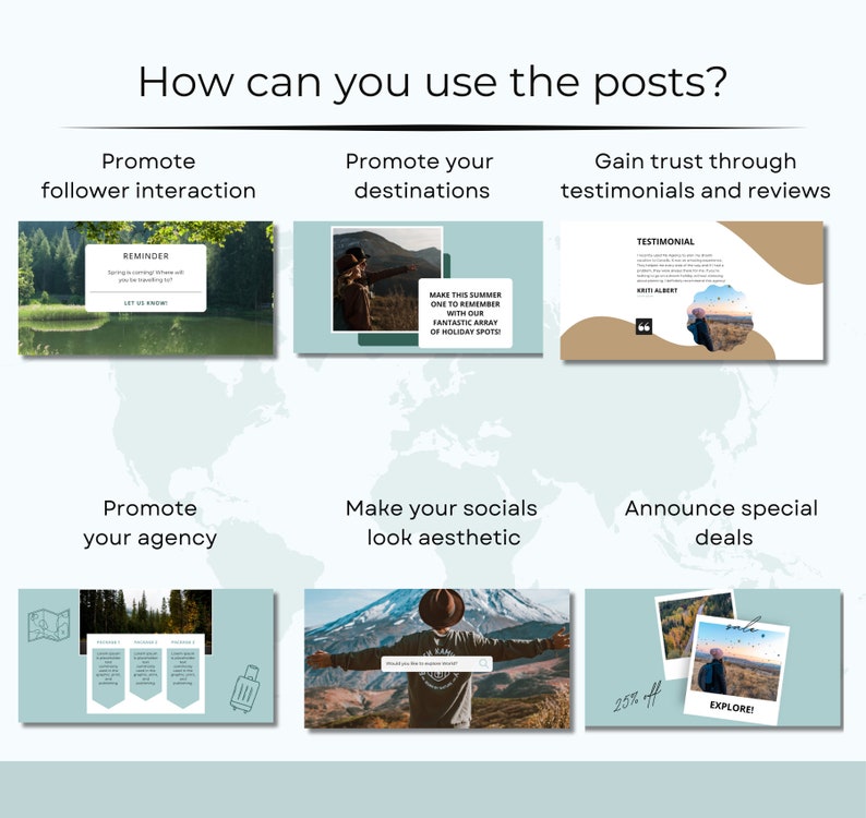 Travel Agent Facebook Post Templates. Small Business Marketing. Travel ...