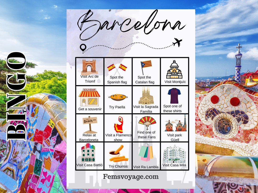 Barcelona City Travel Scavenger Hunt Cards, 3 Variations. Travel Games ...