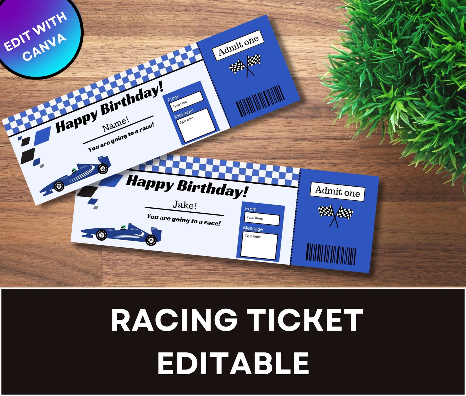 Editable Racing Ticket. Racing Invitation Editable Printable - Etsy