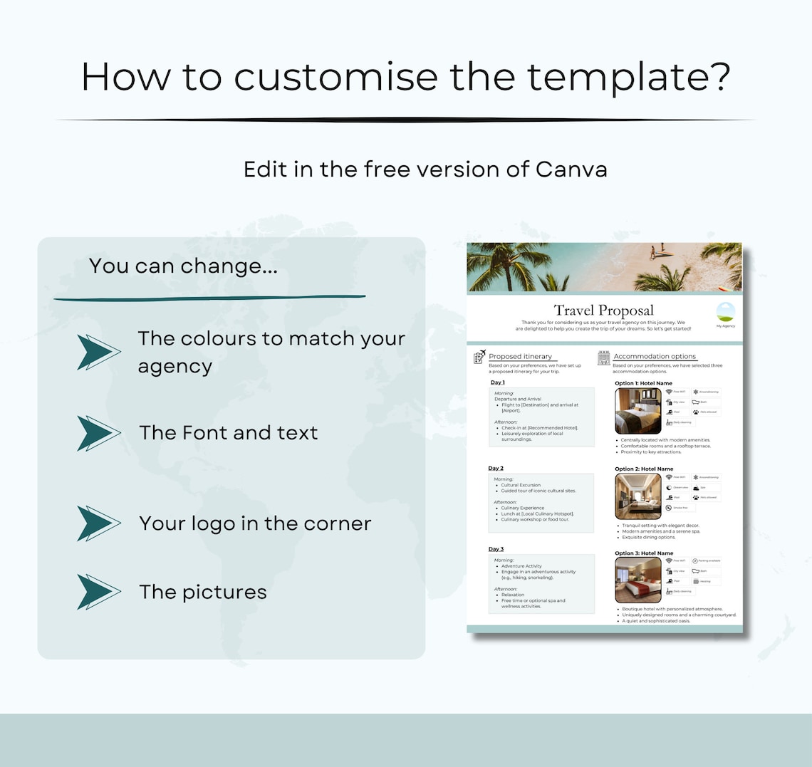 Travel Agent Proposal Template, Travel Advisor Marketing Forms, New ...