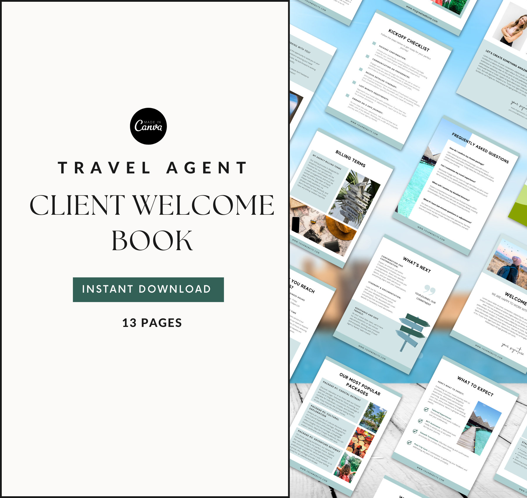 Travel Agent Client Welcome Book Onboarding Book Travel Advisor Small ...