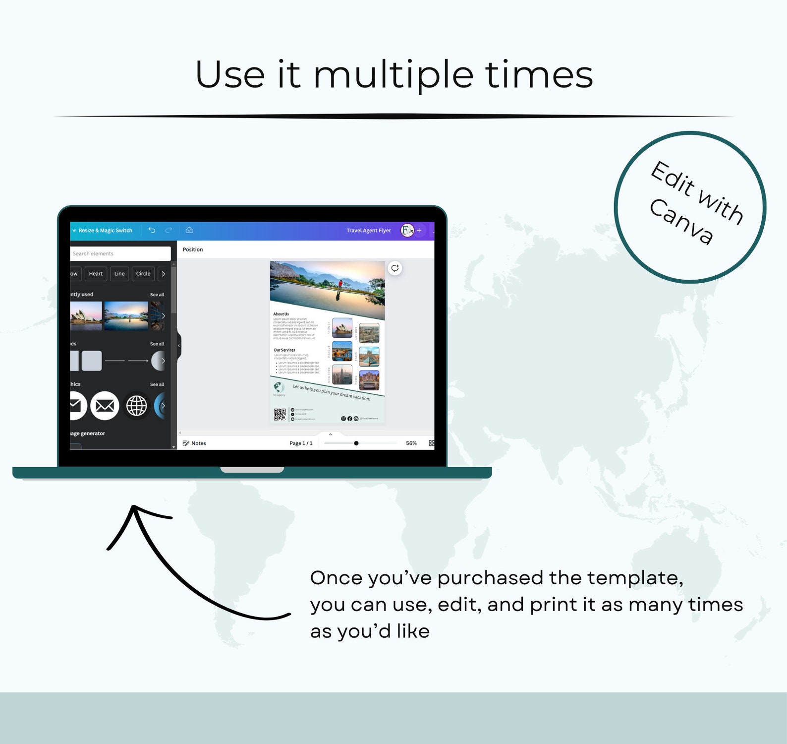 Travel Agent Flyer. Digital Download Editable. Travel Agent Templates ...